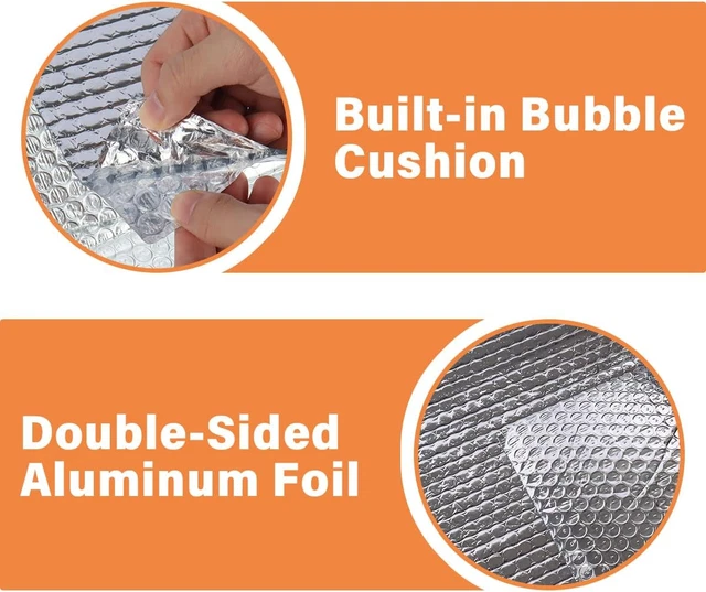 DOUBLE REFLECTIVE INSULATION Roll, 23.6“X10‘ Double-Sided Aluminum ...