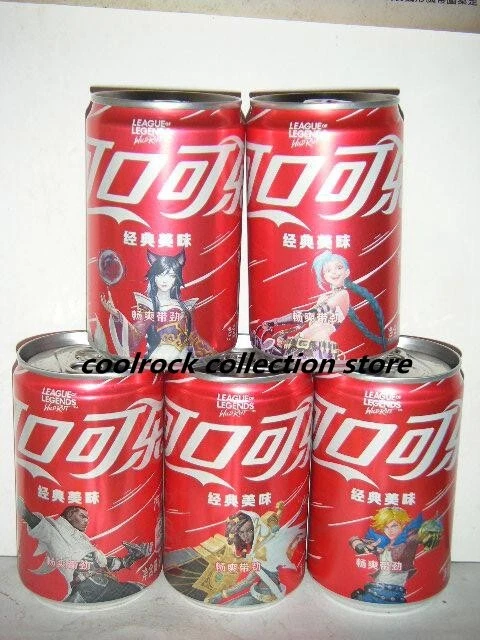 CHINA 2022 COCA cola coke LEAGUE OF LEGENDS 5 mini can set 200ml empty ...