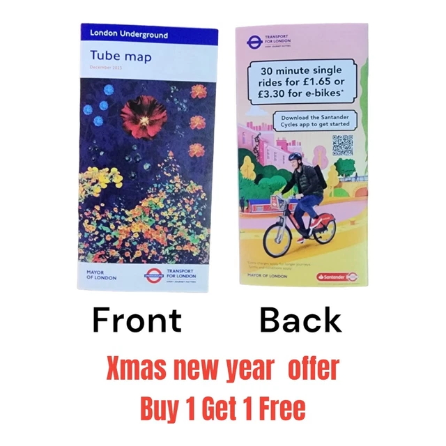 NEW DEC 2023 TFL London Underground Tube Map With NEW STATION £2.45 ...