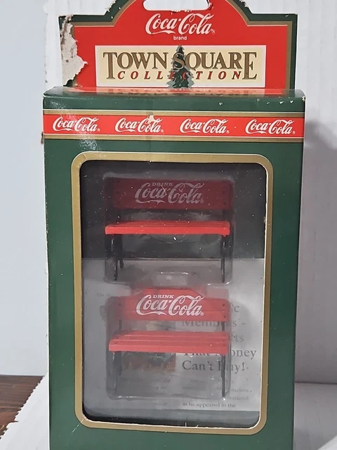 COCA-COLA COKE SODA Town Square Collection 2 Park Benches Coke in box £ ...