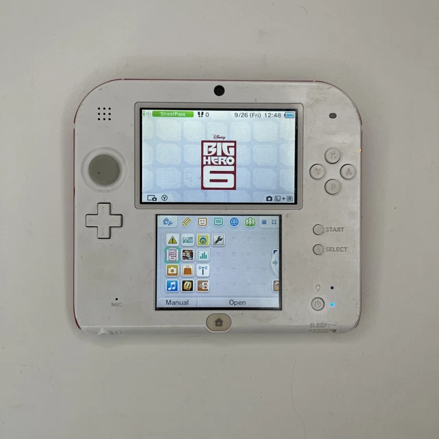 NINTENDO 2DS WHITE & Red Handheld Console FTR-001 (Read description ...