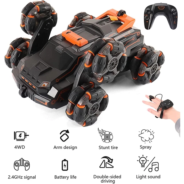 360° RC STUNT Car 4WD Hand Gesture Sensing Off-Road Remote Control ...