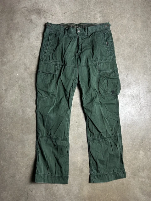 POLO RALPH LAUREN VTG Green Military Cargo Paratrooper Mens Pant Size 35x32 £89.14 - PicClick UK