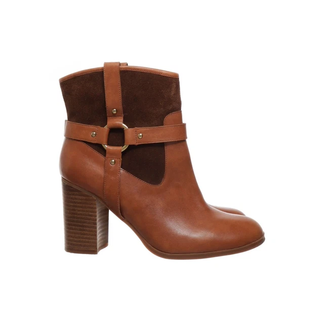 Damen Stiefeletten Braun Leder