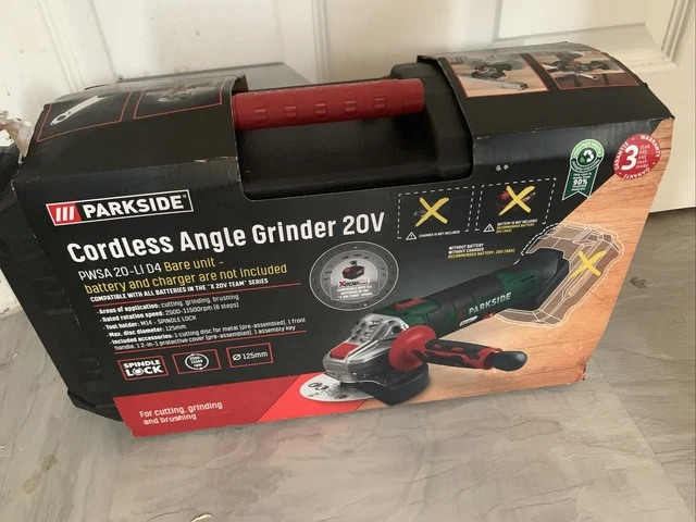 PARKSIDE PWSA 20-LI C3 20V Cordless Angle Grinder £45.00 - PicClick UK