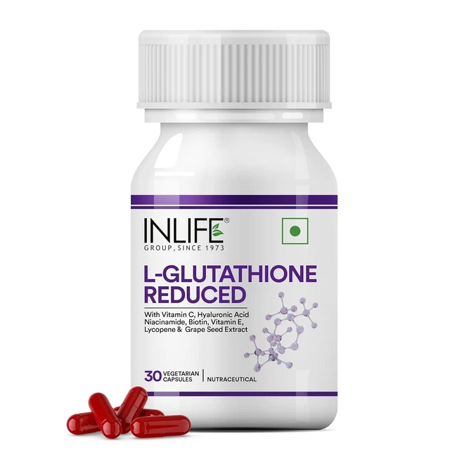 INLIFE L-GLUTATHIONE REDUCED 500mg - 30 Vegetarian Capsules £31.25 ...