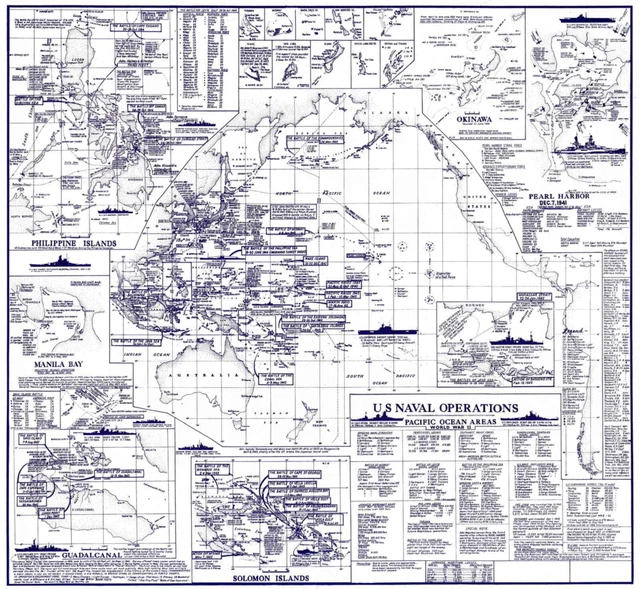 INFOGRAPHIC MAP OF the Pacific Theater Naval Battles During World War ...