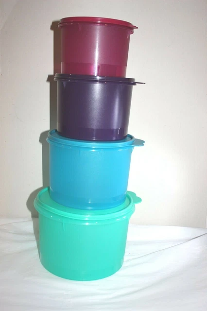 TUPPERWARE STACKING CANISTER Set of 4 Nesting Storage Canisters ...