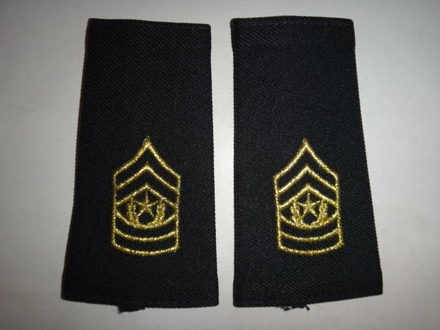PAIR OF US Army COMMAND SERGEANT MAJOR Rank (Male) Shoulder Badges ...