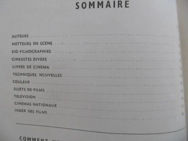 CAHIERS DU CINEMA - TABLE DES MATIERES - NUMEROS 1 A 50 - AUTEURS ...