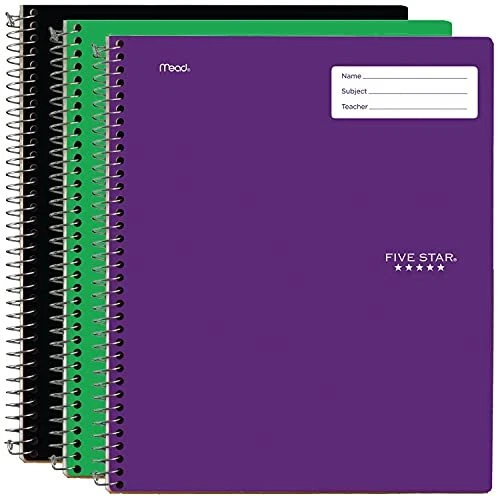 INTERACTIVE NOTETAKING SPIRAL Notebooks 3 Pack 1 Subject College Ruled ...