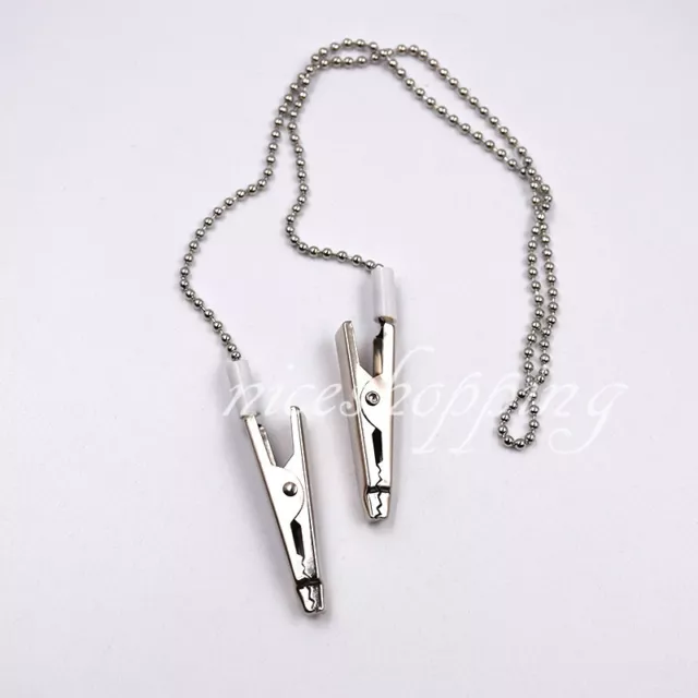 DENTAL LAB BIB Crocodile Clip Flexible Metal Ball Chain Napkin Holder ...