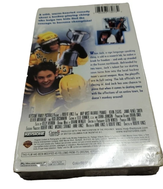 MVP MOST VALUABLE Primate VHS 2001 Hockey Family Film by Producers of ...