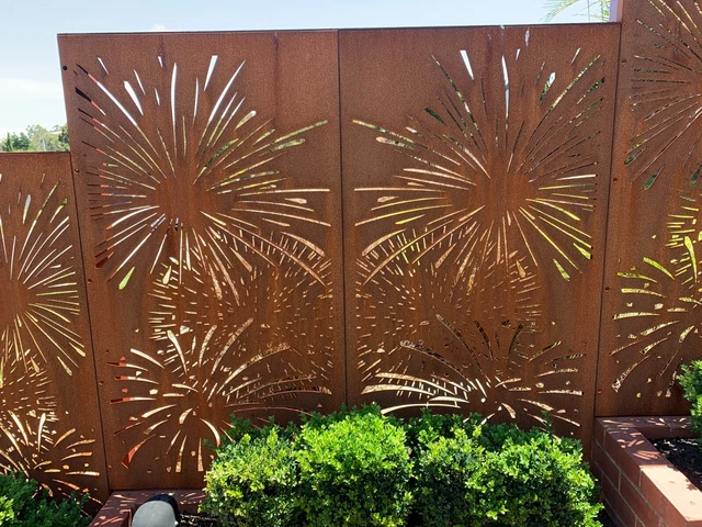 DECORATIVE GARDEN METAL Fence Screen 'Outback' Lasered, 2000x2250 ...