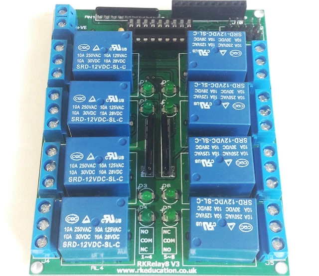 12V DC 8 Channel Relay Module Shield for Arduino Uno Mega PICAXE ...