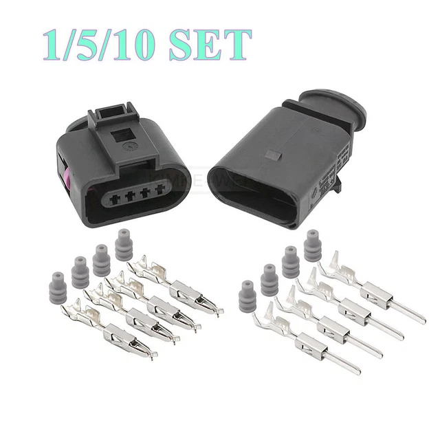 4 PIN AUTOMOTIVE Male Female Connector Plug Socket Kit for VW Audi ...