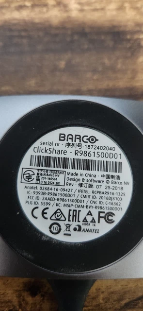 BARCO CLICKSHARE BUTTON Switch R9861500D01 USB For Wireless ...