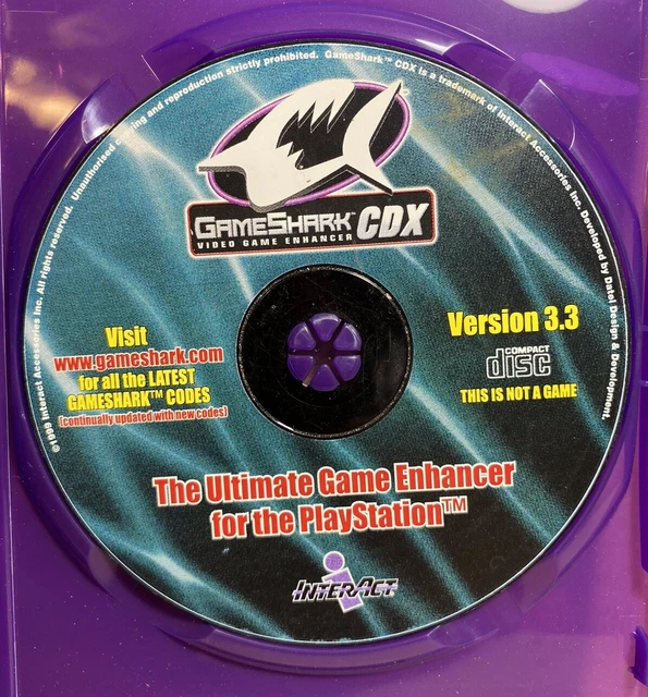 GAMESHARK CDX VIDEO Game Enhancer Sony PlayStation 1 PS1 version 3.3 ...