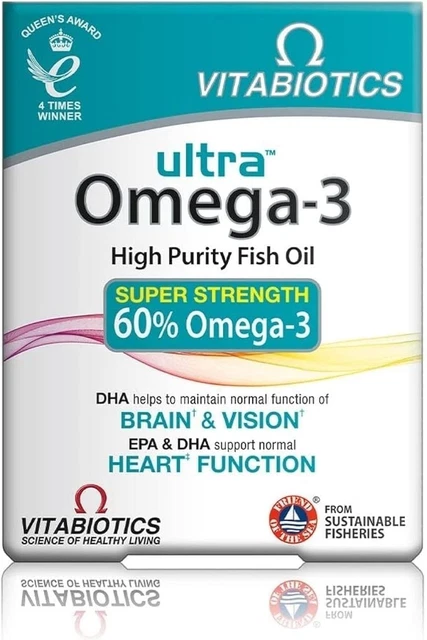 VITABIOTICS ULTRA OMEGA-3 Fish Oil Capsules 60 | DHA EPA Heart Brain ...
