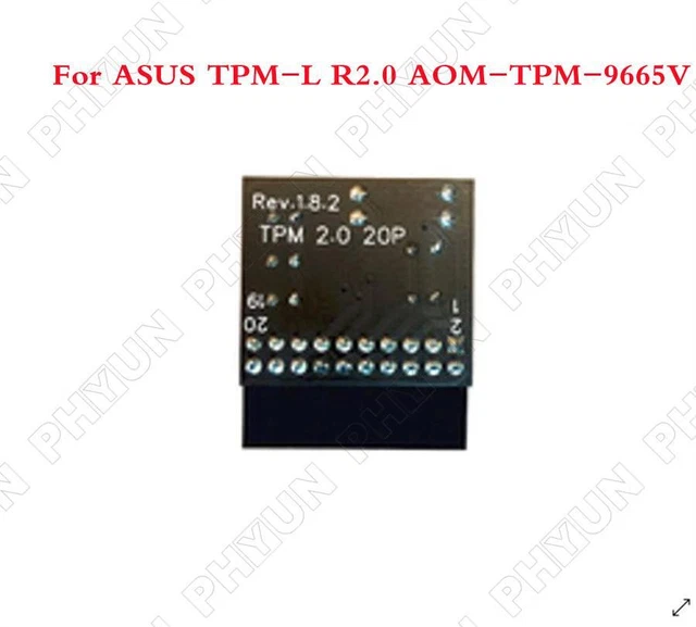 FOR ASUS TPM-L R2.0 AOM-TPM-9665V 20 Pin Pro LPC TPM 2.0 Module Trusted ...