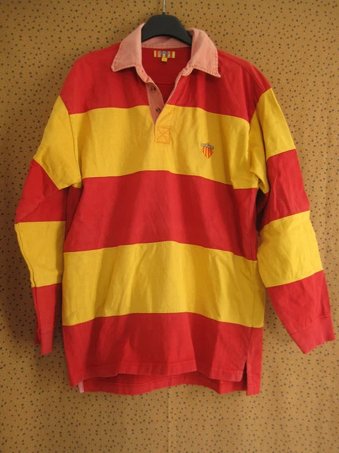 MAILLOT RUGBY COTON Vintage Perpignan USAP Manche Longue Jersey - L EUR ...