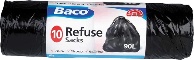 30 X BACO Draw Tie Refuse Sacks Bin Bags Thick Strong Bin Liners Bag ...