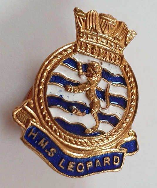 ROYAL NAVY HMS Leopard Enamel Lapel Badge . British Frigate - £20.70 ...