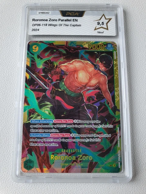 CARTE ONE PIECE PCA 9,5 Roronoa Zoro Parallel EN Op06-118 Ultra Rare PCA 9,5 EUR 1,00 - PicClick FR