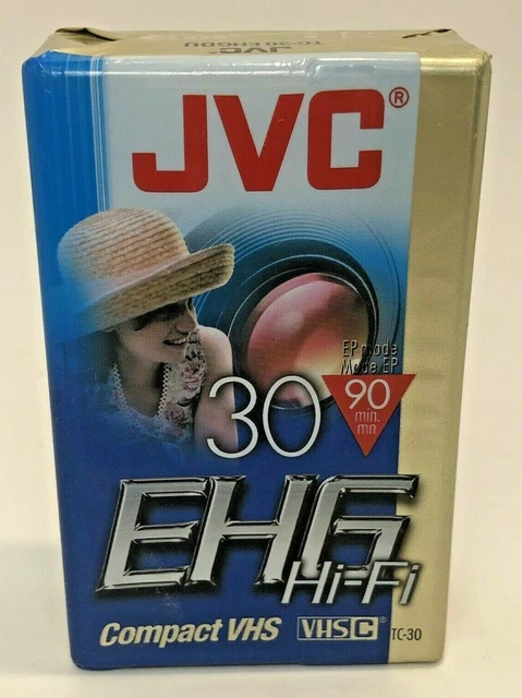 JVC COMPACT 90 min VHS EHG Hi-Fi VHS Camcorder Cassette Tape TC-30 NEW ...