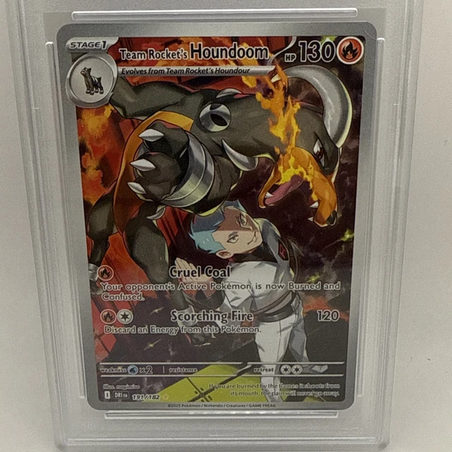 2025 POKEMON DRI En-Destined Rivals Sir #191 Team Rocket's Houndoom Psa ...