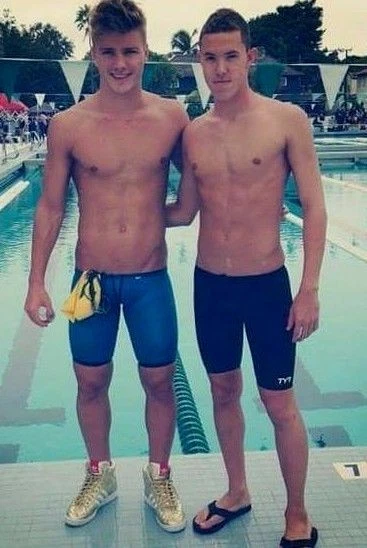 Shirtless Male Muscular Pool Swimmer Jock Laying Out Sunbathing Photo