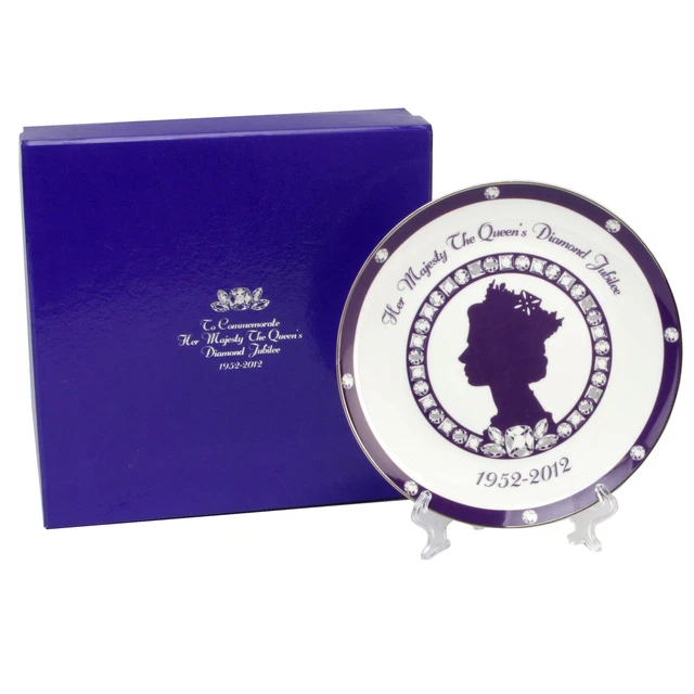 QUEEN ELIZABETH II Diamond Jubilee Commemorative Memorabila plate in gift box EUR 19,34 ...
