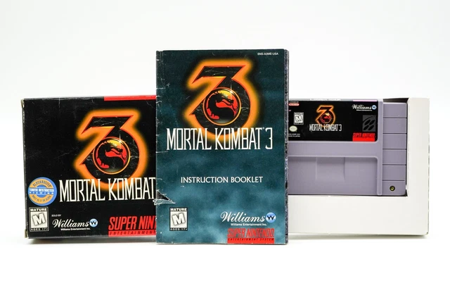 SUPER NINTENDO SNES Mortal Kombat 3 boîte de jeu vidéo et manuel ...
