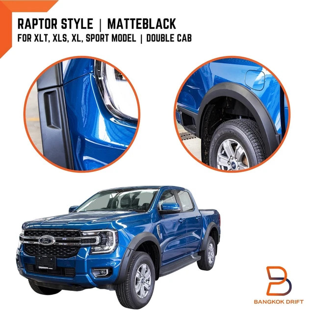RAPTOR STYLE MATTEBLACK Fender Flare FOR Ford Ranger 22-24 P703 PY XL ...