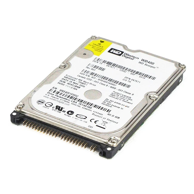 DISQUE DUR HDD Disque Ide Pata 2,5 " 40GB PC Portable WD Scorpio EUR 47 ...