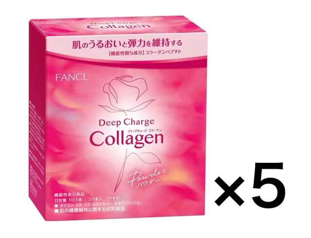 FANCL DEEP CHARGE Collagen Powder - 30-Day Supply (3.4g x 30 Sticks) x ...