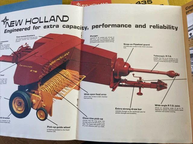 NEW HOLLAND &276 Super Hayliner" Tractor Pick-up Baler & Specs Brochure ...