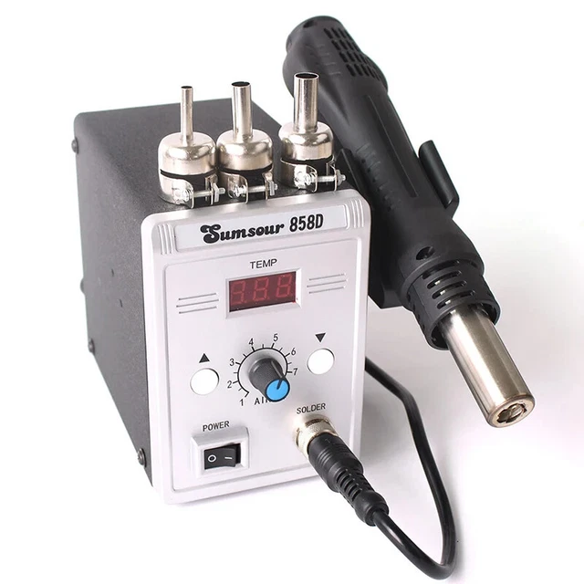 858D DIGITAL DISPLAY Hot Air Gun Desoldering Station Phone Repair ...