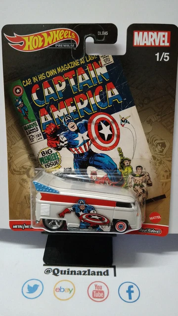 HOT WHEELS MARVEL Volkswagen T1 drag bus Captain America (NG30) EUR 15 ...