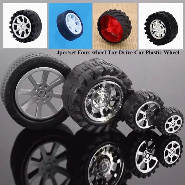 BLACK DRIVE CAR Wheels Accessories Mini Rubber Wheels Model Four-wheel ...