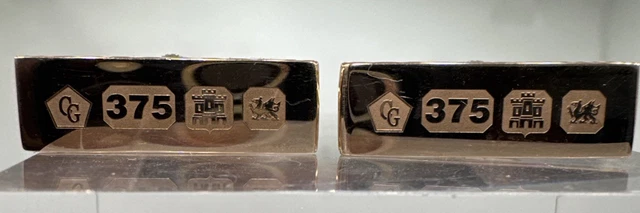 SOLID 9CT ROSE And Yellow Gold Clogau Ingot Cufflinks. Edinburgh 375 ...