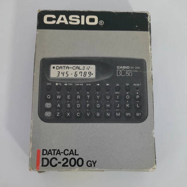 VINTAGE RARE BOXED Casio DATA-CAL ELECTRONIC CALCULATOR DC-200 GY ...