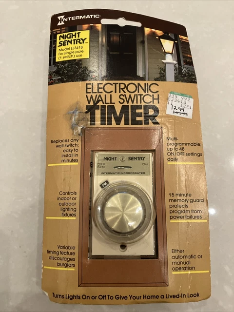INTERMATIC NIGHT SENTRY Electronic Wall Switch Timer Model EJ341B New ...