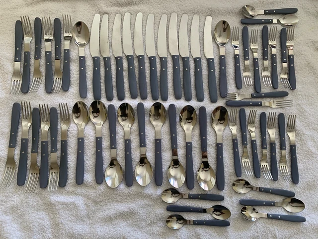 59PCS BEAUTIFUL FLATWARE Set Stainless Steel Silverware/Cutlery Set ...