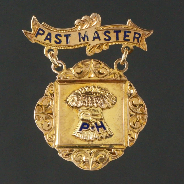 VINTAGE SOLID 8K Gold Masonic Lodge, Grange, Past Master Freemason ...