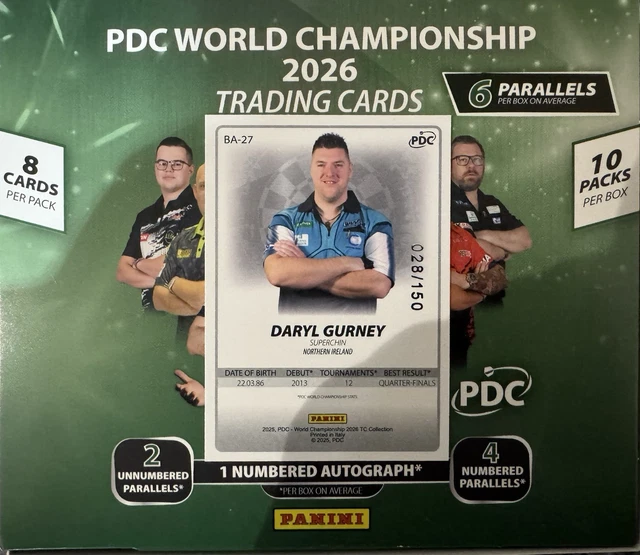 PANINI PDC WORLD Championship 2026 Daryl Gurney Base Blue 28/150 £1.16 ...