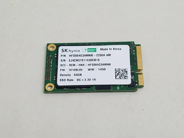 SK HYNIX SH920 HFS064G3AMNB-2200A 64 GB mSATA 1.8" Solid State Drive EUR 13,26 - PicClick ES