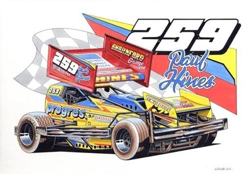 BRISCA F1 STOCK car A3 size caricature print of Paul Hines No 259 £8.00 ...