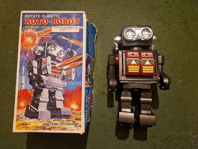 VINTAGE 1970S ROTO-ROBOT In Original Box Fully Working By SH Trade Mark ...
