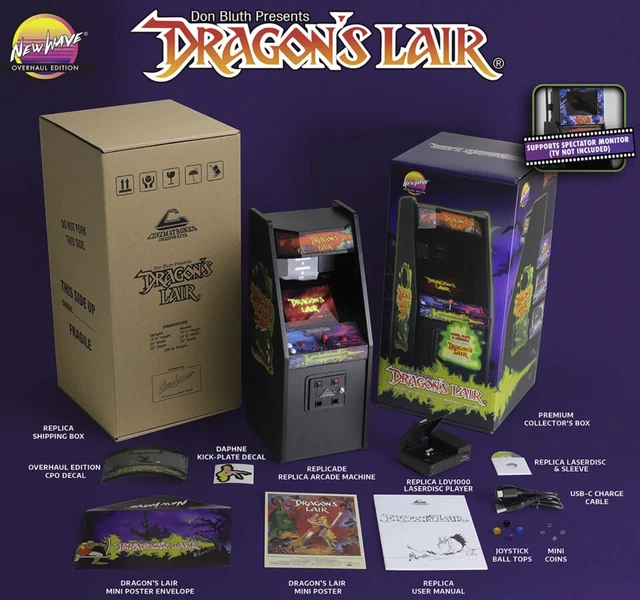 MINI BORNE D’ARCADE New Wave Toys Dragon's Lair Arcade Replicade NEUF ...